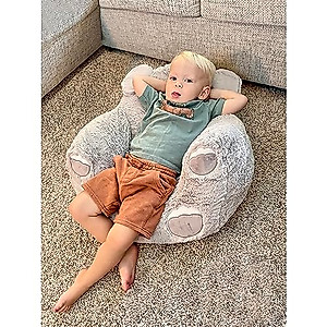 Cuddo Buddies Sloth Toddler Chair Plush Character Kids Chair Comfy Pillow Chair for Boys and Girls, 19 in x 20 in x 16 in