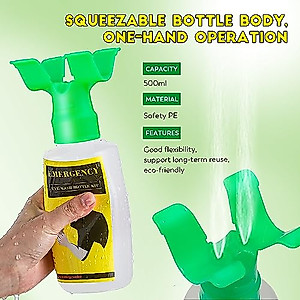 CGOLDENWALL Emergency Eye Wash Station Portable Wall Mounted Eyewash Station Double 500ml Empty Eyewash Replacement Bottle Eye Washing Kit for Personal Use, Without Eyewash Solution