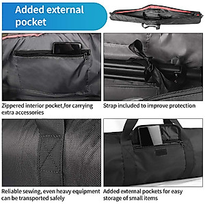 HEMMOTOP Tripod Bag, 47x7x7in Padded Tripod Carrying Case with Shoulder Straps and Handles,Heavy Duty Light Stand Bag with 2 Zippered Pockets for Pool Cue,Drum Hardware,Speaker Stand,Mic Stand