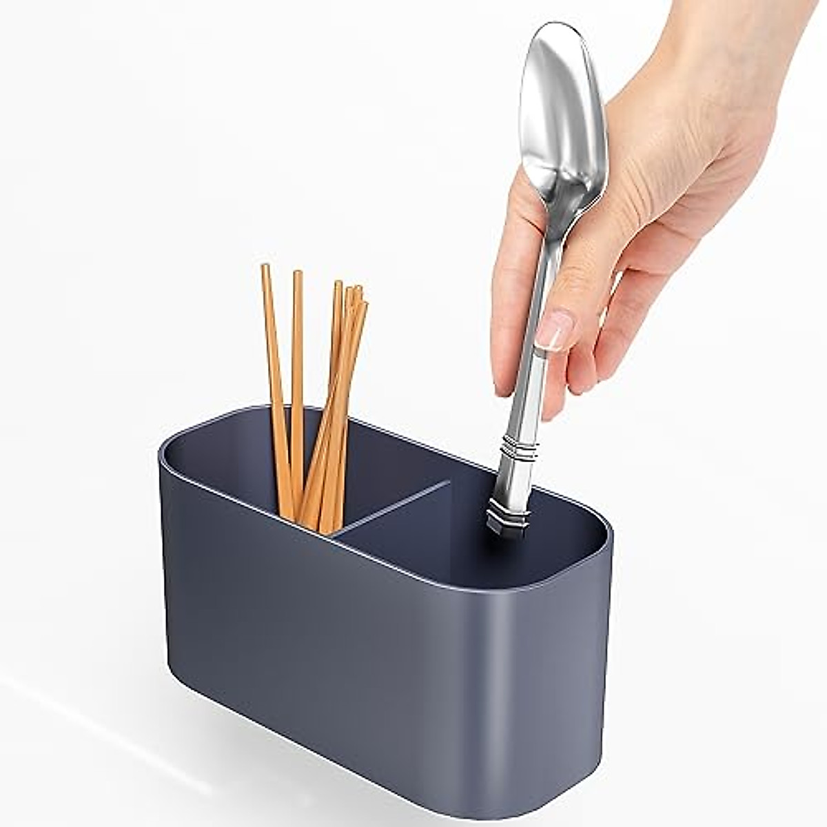 Dish Drying Rack - Expandable Dish Racks - Large Stainless Steel Dish Drainer for Kitchen Counter with Utensil Holder and Cup Holder, Grey