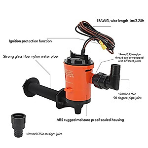 Livewell Pump丨 Qiilu Aerator Pump丨800GPH Livewell Pump Bait Tank Aerator 12V Submersible Cartridge Boat Bilge Pump for Marine Boat Yacht Series