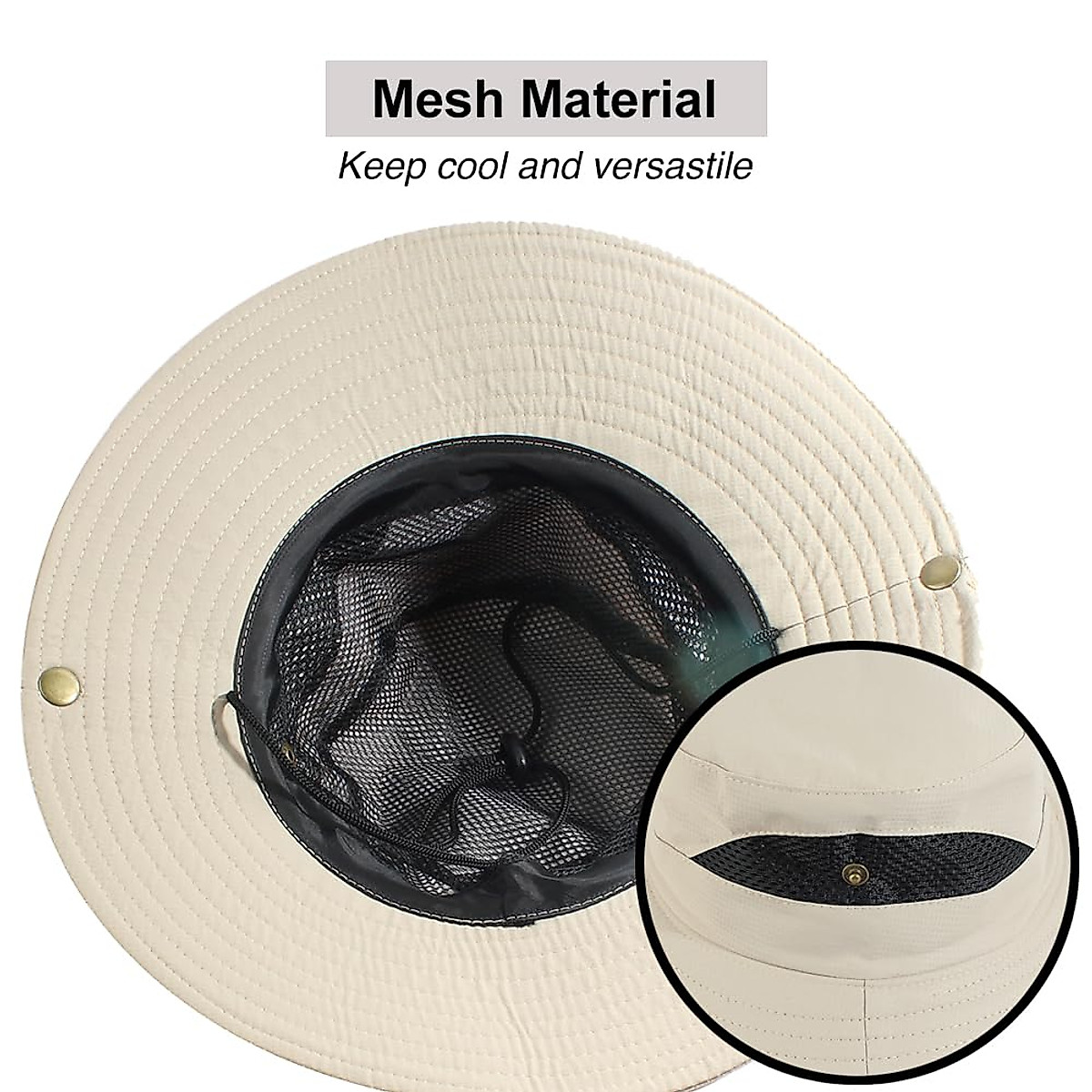 CAMOLAND Sun Hat with Removable Mesh Head Net Safari Hat Outdoor UV Protection