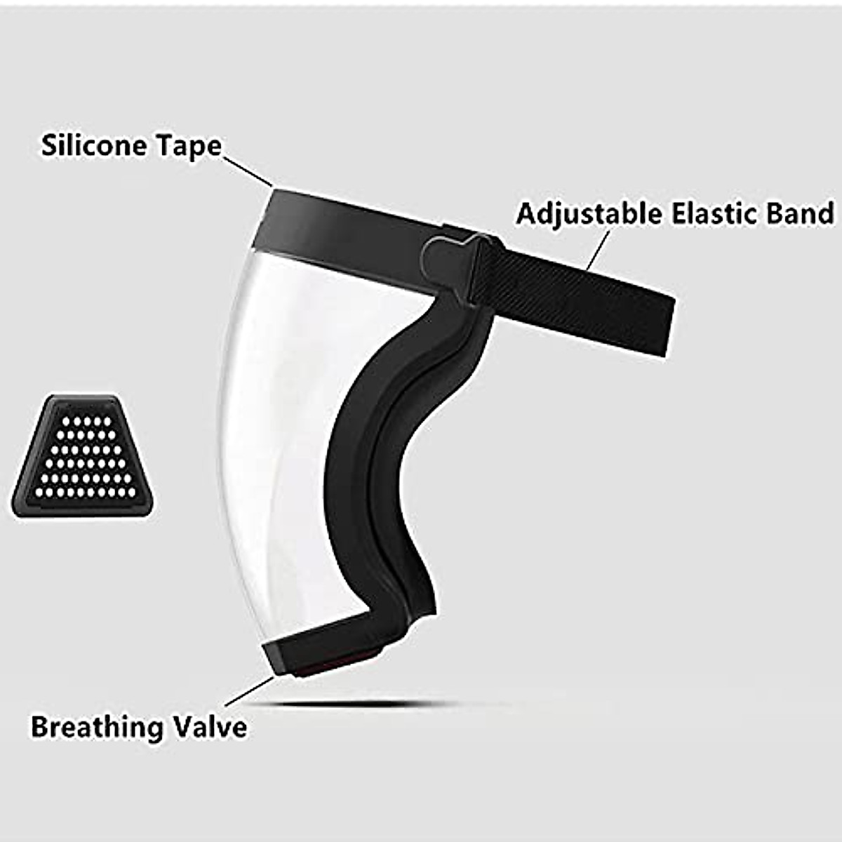 Full Face Shield, Super Protective Anti-Fog Transparent High-Definition Face Shield for Adults (Black)