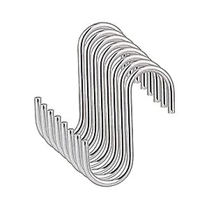 S Shaped Hooks Small, S Hooks Metal Hanging Hooks Stainless Steel Kitchen Pot Pan Hanger for Bedroom Bathroom Garden and Office Prime 35 Piece