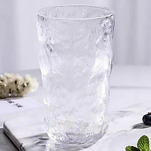 glass cupGlassware Water Cup Kitchen Cup Glassware Glacier Patternwater glass water glass(Glacier White)