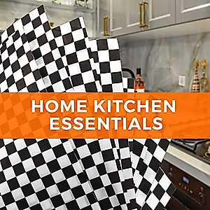 Spakon 1000 Sheets Wax Deli Paper Sheets for Food 12 x 12 inch Checkered Dry Waxed Deli Paper Sheet for Sandwich Paper Liner, Food Basket Liners, Food Wrapping (Black-White)