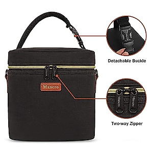 Breastmilk Cooler Bag with Ice Pack, Fits 6 Baby Bottles Up to 9 Ounce Insulated Baby Bottle Bag, Mancro Breast Milk Cooler on The go with Strap, Baby Bottle Cooler Bag for Nursing Mom Daycare, Black