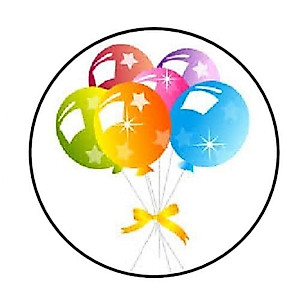 48 pcs Birthday Balloons​​​ Stickers Envelope Seals Labels Round Tags, Stamps Sticker for Gift Cards, Envelopes, Boxes for Holiday, Birthday, Christmas