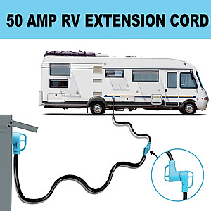 CircleCord Welder Adapter Cord and UL Listed 50 Amp 15 Feet RV/EV Extension Cord