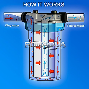 10 x 4.5" Housing Whole House Water Filtration System 1" Inlet/Outlet Brass Ports Pressure Relief Button, Meets NSF Standards & Regulations Compatible to BB-20B, 150233, 150235 (1 Set, Transparent)