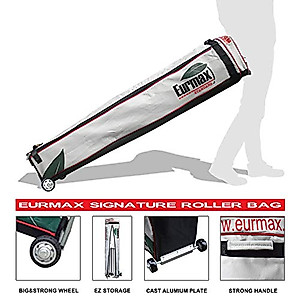 Eurmax USA 10 x 10 Pop up Canopy Commercial Pop Up Canopy Tent Outdoor Party Canopies with 4 Removable Zippered Sidewalls and Roller Bag with 4 Canopy Sand Bags & 24 Squre Ft Extended Awning(White)