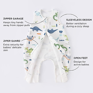 Duomiaomiao 1.0 TOG Super Breathable Toddler Sleep Sack 24-36 Months 100% Cotton Four Season Sleep Sack with Feet, Quilted Comfy Toddler Wearable Blanket