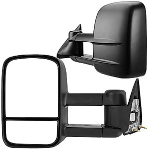 AUTOSAVER88 Towing Mirrors Compatible with 1988-1998 Chevy GMC C1500 C2500 C3500 K1500 K2500 K3500 Pickup Truck Manual Extendable Tow Mirrors, Driver and Passenger Sides Pair Set