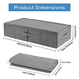 diyome Under Bed Storage Containers, Foldable Closet Organizers and Storage with Reinforced Handles, Storage Bins for Organizing Clothes, Shoes, Blankets, Pillows, Toys