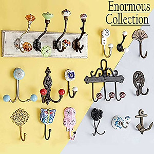 IndianShelf 3 Pack Hook | Hooks Decorative | Turquoise Small Key Hooks for Wall | Iron Heavy Duty Coat Hooks for Wall | Leaf Hook for Wall [13.34 Cm]