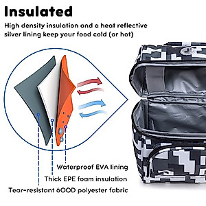 J World Corey Kids Lunch Bag. Insulated Lunch-Box for Boys Girls, Camo