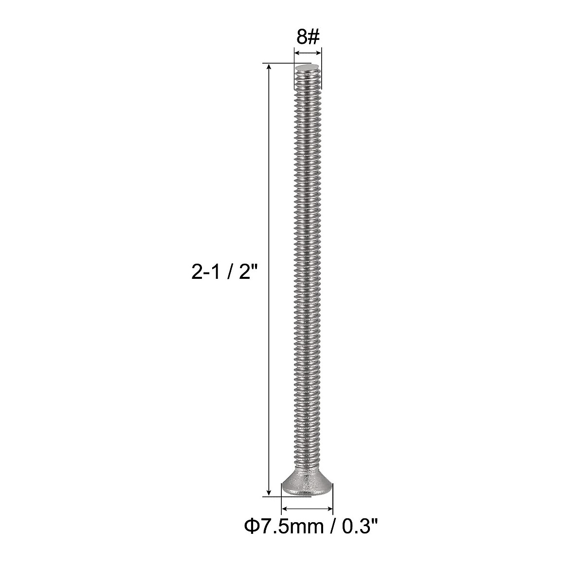 uxcell 8#-32x2-1/2" Flat Head Machine Screws Phillips 304 Stainless Steel Bolts 25pcs