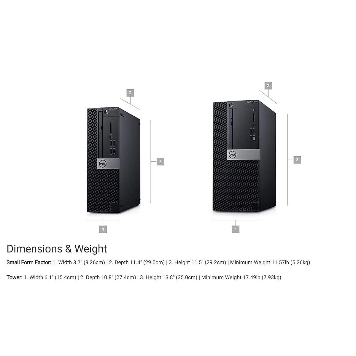 Dell OptiPlex 7070mt Computer Intel 9th Gen i7-9700 3.0GHz (Up to 4.8GHz) 8-Cores 12MB 65W CPU 16GB DDR4-2666MHz Memory 256GB NVMe PCIe SSD 1TB 7200RPM SATA HDD AMD Radeon™ R5 430 2G Windows 10 Pro