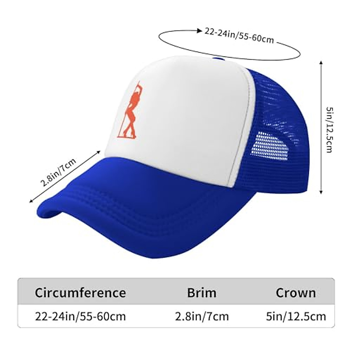 Pole Dancer Stripper Funny Trucker Hat Adult Adjustable Baseball Cap Breathable Unisex Fishing Hats Blue