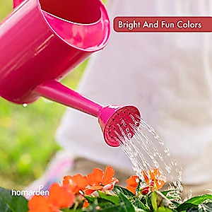Homarden Watering Can for Kids - Play Time or Practical Use - Childs Metal Watering Can - Small Water Can for Boys and Girls, Perfect for Easter Gift - 32 oz (Pink)
