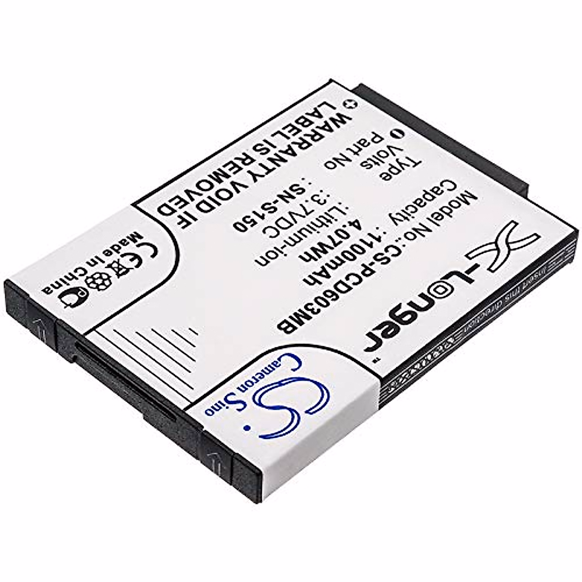 CS Replacement Battery for Philips SCD603, SCD-603/00, SCD603/10, SCD603/20, SCD-603H 20600002300, 996510061843, N-S150, SN-S150 1100mAh / 4.07Wh Barcode Scanner