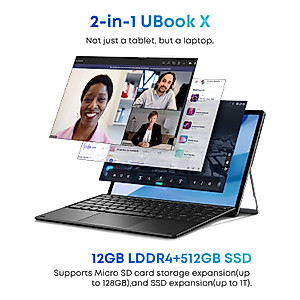 2024 CHUWI UBook X Windows Tablet 12'', Intel Core i5-10210Y, 512GB SSD 12GB RAM, 1TB SSD Expand, Windows 11 Touchscreen Tablets, FHD 2160x1440, 5G WiFi, Bluetooth, Camera, 5000mAh, HDMI