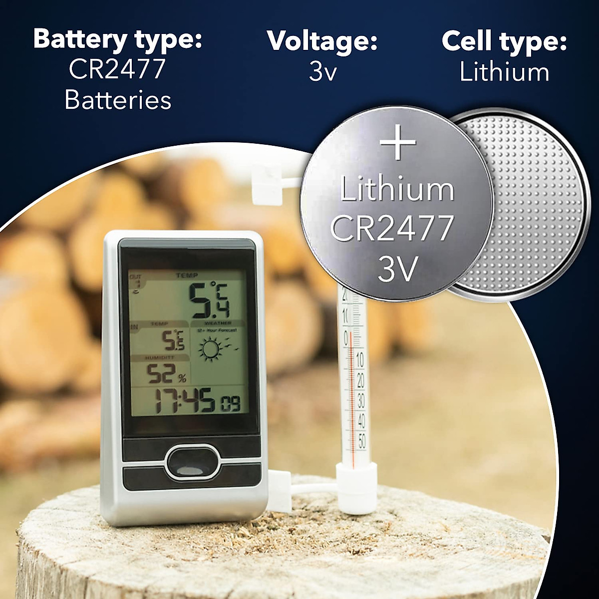 LOOPACELL CR2477 3V Lithium Cell - Replacement for Panasonic CR2477 3V Lithium Cell Battery (Pack of 5)