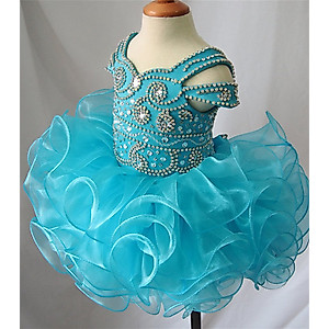 ChengCheng Toddler Baby Girls Short Party Gowns Pageant Cupcake Dresses 4 US Turquoise