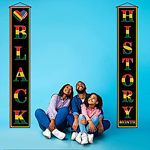 Nepnuser Black History Month Porch Banner African American National Holiday February Festival Front Door Hanging Sign Home Outdoor Decoration