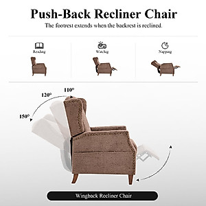 COLAMY W502-LightBrown-F pushback Recliner, Lightbrown