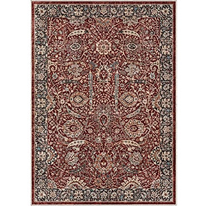 Well Woven Liana Flatweave Persian Floral 6' x 9' Area Rug Red