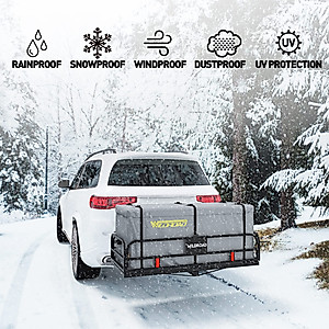 WILDROAD Hitch Cargo Carrier Bag 100% Waterproof 58.5" x 22" x 25" Hitch Cargo Bag 18.2 Cubic Feet Include 6 Reinforced Straps for Truck Pickup All Vehicle