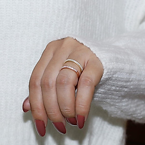 SAVEARTH DIAMONDS 1/4 cttw Round Lab Created Moissanite Diamond Half Eternity Wedding Stackable Band Ring for Women 14k Yellow Gold Over Sterling Silver (0.25 Cttw) Ring Size-6.5