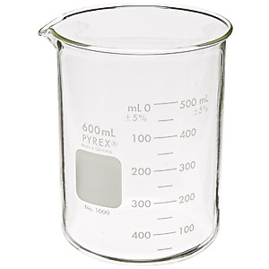 PYREX Griffin Low Form 600mL Beaker Graduated 6pk