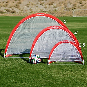 GoSports Portable Pop-Up Soccer Goals for Backyard - Kids & Adults - Set of Two Nets with Agility Training Cones and Carrying Case