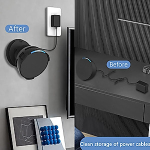 sikiwind Smart Speaker Holder, Wall-Mounted Speaker Holder Bracket Space Saving Speaker Box Storage Rack Prevent Falling Home Decoration Built-in Cable Management for Amazon Echo Pop