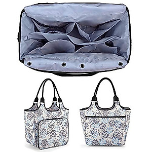 YARWO Knitting Tote Bag, Yarn Storage Organizer for Yarn Skeins, Knitting Needles, Crochet Hooks and Knitting Projects, Dandelion (Patent Pending)