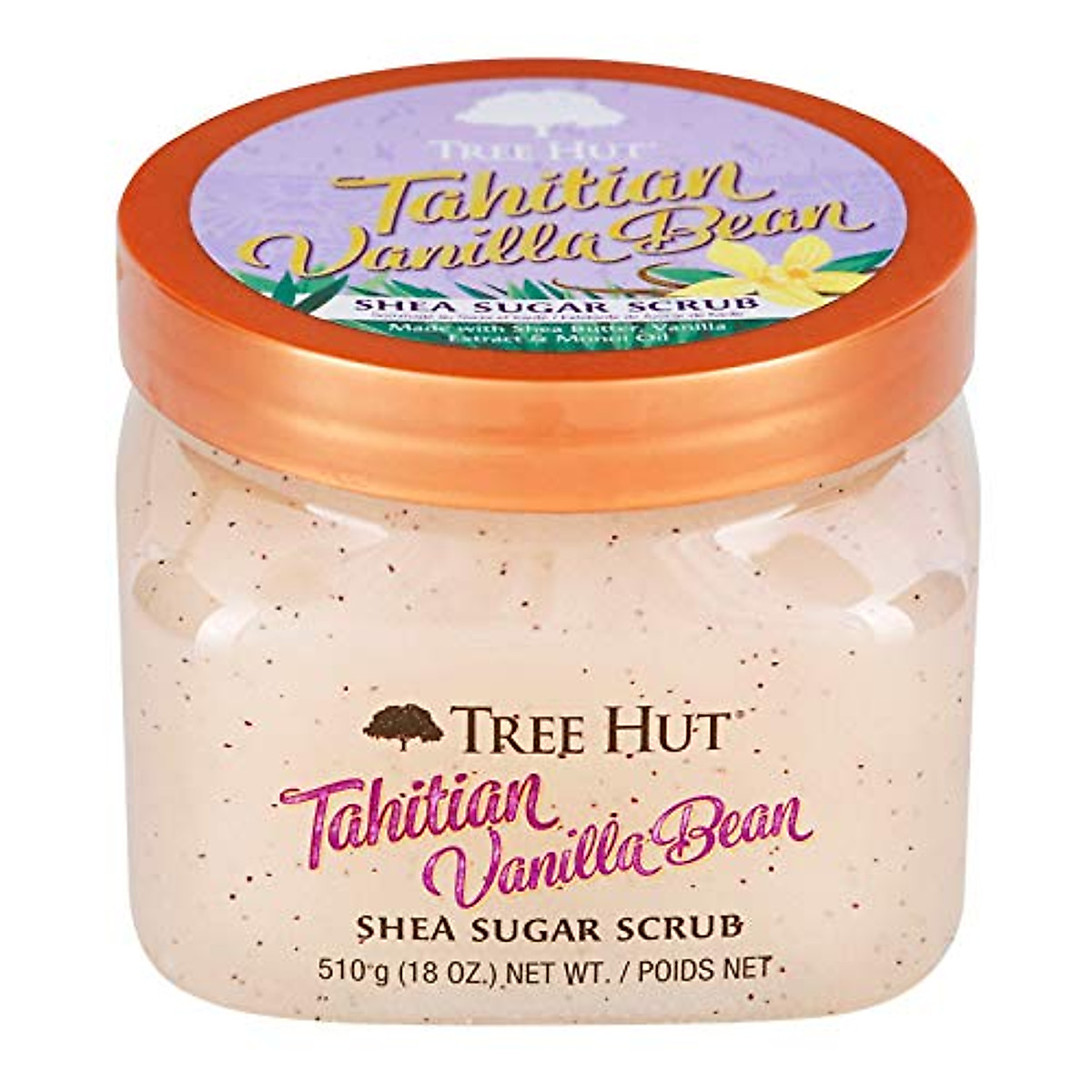 Tree Hut Tahitian Vanilla Bean Shea Exfoliating Sugar Scrub, Tahitian Vanilla Bean, 18 Oz