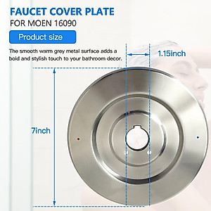 Vicue New Version Escutcheon Replacement for Moen 16090 Chateau Collection, for One-Handle Tub and Shower Faucets, Brushed Nickel