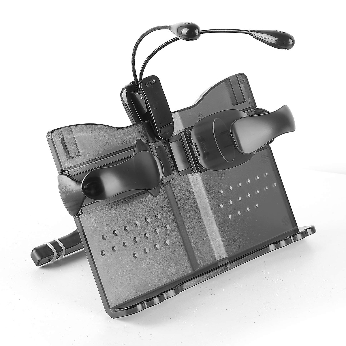 Book Stand with Light ZZWS Adjustable Book Holders for Reading Hands Free Textbook Stand for Cookbook Law Book Music Books Portable Bookstand with Page Clips Gift for Booklovers