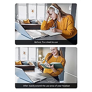 UGREEN Headphone Extension Cable Nylon Braided Male to Female 3.5mm Extension Cable Lossless Multi Shielded Aux Jack Extender Gold Plated Cord Compatible with iPhone iPad Tablets Media Players, 3FT