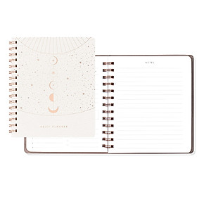 Fringe Studio Non-Dated Daily Planner, Faux Leather Cover, Moon Phase Dust", 160 Pages, 6" x 7.25" (877006)