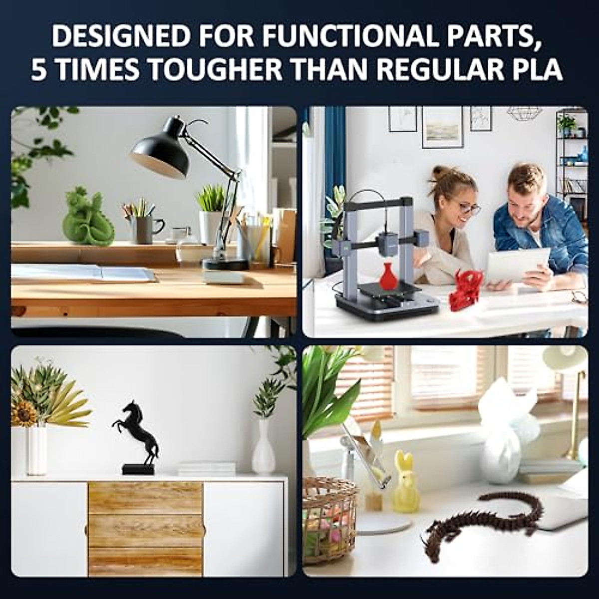 CCTREE PLA+ Filament 1.75mm, Stronger and Toughness 3D Printer Filament PLA Plus, Dimensional Accuracy +/- 0.03 mm, 1KG Spool (2.2 lbs), 3D Printing Filament for Most FDM 3D Printers, Olive Green