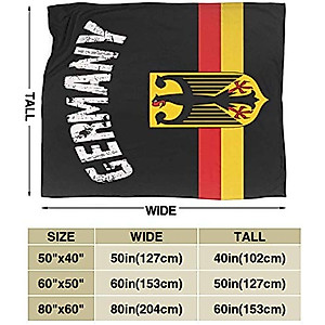 LuckyLou German Flag Eagle Flannel Fleece Blanket Ultra Soft Cozy Warm Throw Lightweight Blanket Microfleece Blanket for Home（3 Sizes）