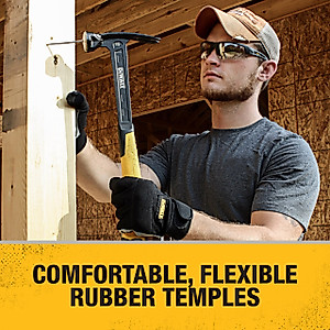 DEWALT Unisex DPG100 Half Frame Comfort Fit Protective Eyewear Black Frame Smoke Lens