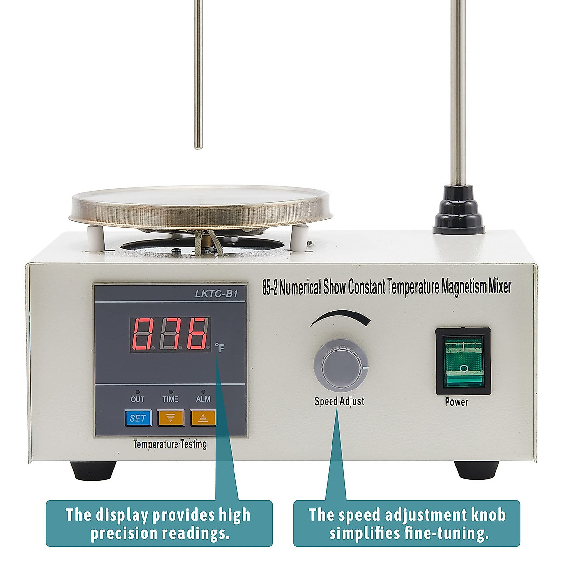 VONOYA Magnetic Stirrer, Magnet Stirrer with Digital Temperature Display & Speed Adjusting, Magnetic Mixer with Hot Plate & Magnetic Stirrer Bar, Home Lab Homebrew Kitchen Stirrer, 200W, 1000ML.