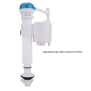 Toilet Inlet Valve, Toilet Push Button Fill Valve Dual Flush Cistern Syphon Bathroom Blue+White UK G1/2(4 points plastic pipe inlet valve)