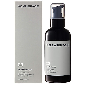 HommeFace Men’s Daily Face Moisturizer, 5.07 fl. oz. - Hydrating & Nourishing Facial Lotion for Men with Collagen, Witch Hazel & Cica Extracts, Lightweight, Alcohol-Free