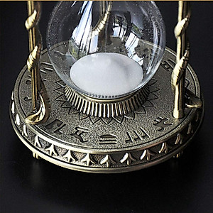 LZYDM Hourglass Sand Timer 30 Minutes, Decorative Antique Brass Ancient Civilization Egyptian Pyramid Sand Clock Carving Art Unique Hourglass for Office Wedding Desktop Home Decor