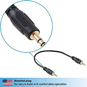 valonic Short Audio Cable - 0.6ft - 3,5mm - AUX Cord for car, TV or Phone - Male to Male - Black